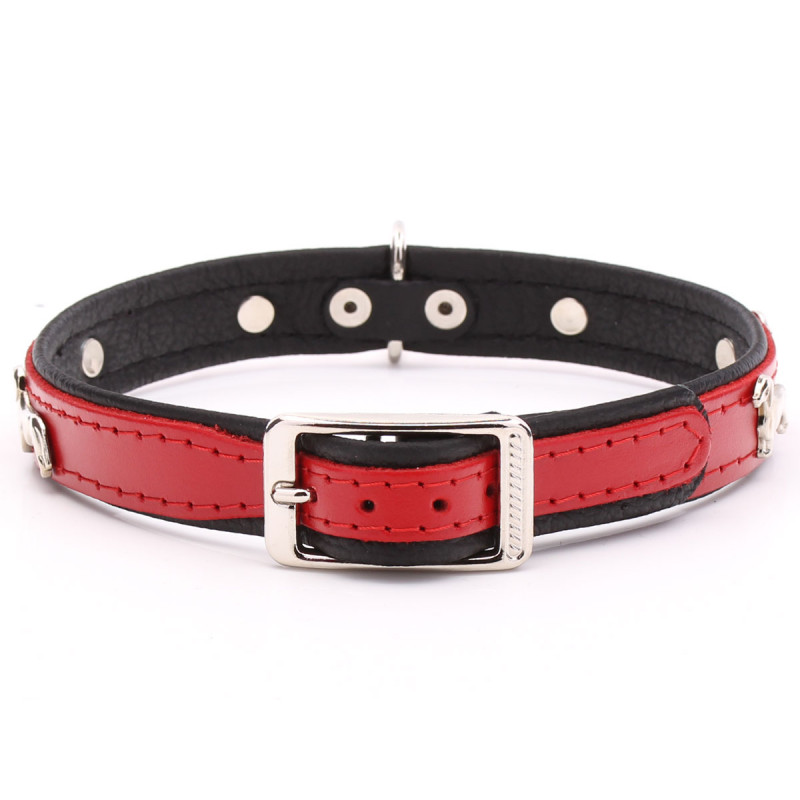 Red Leather Sausage Dog Collars