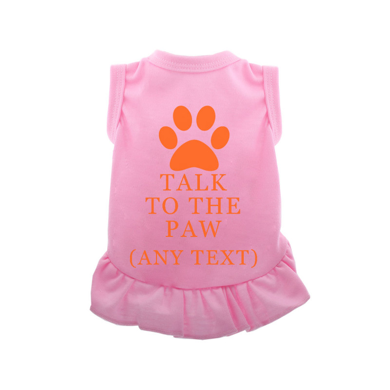 Personalised Pink Dog Dress with Paw Print