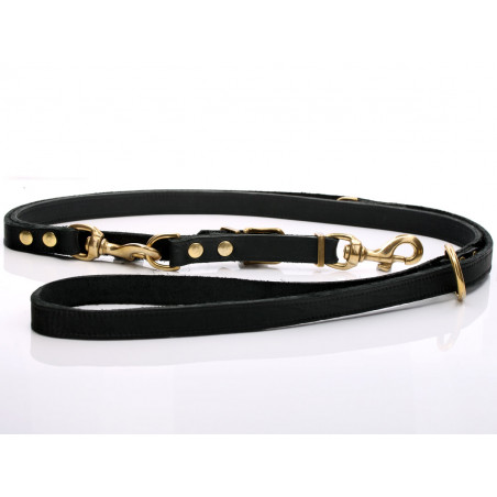 Adjustable Personalised Black Oiled Leather Police Dog Training Lead ...