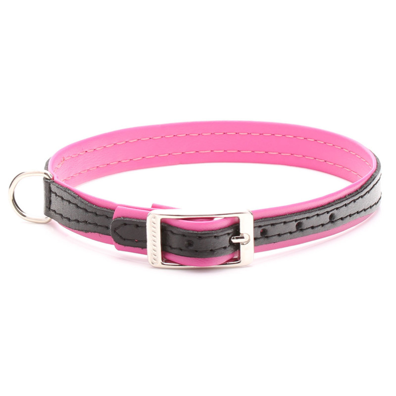 Collare Di Cane In Pelle Nera E Rosa Fatti A Mano Italia PersonaliseDog.com