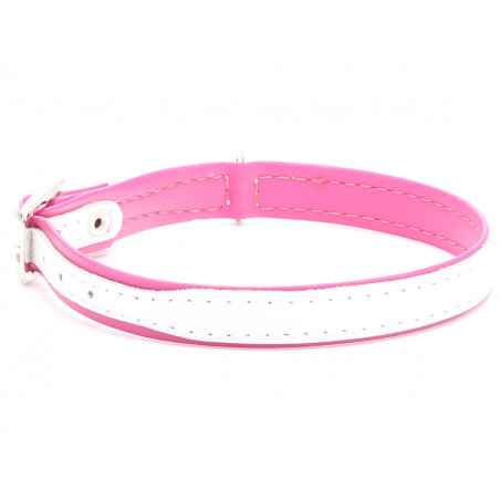 Posh White & Pink Padded Dog Collar