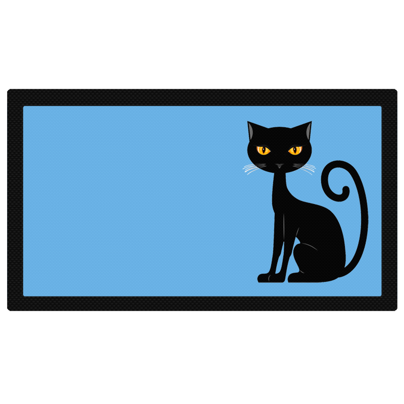Personalised Black Cat Bowl Mat