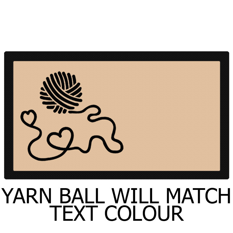 Personalised Cat Bowl Mat with Yarn Ball