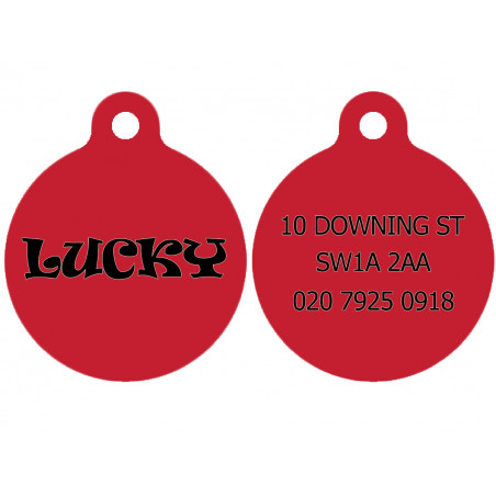 Printed Red Aluminium Dog Tag