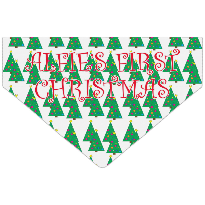 Personalised Christmas Dog Bandana with Tree Pattern