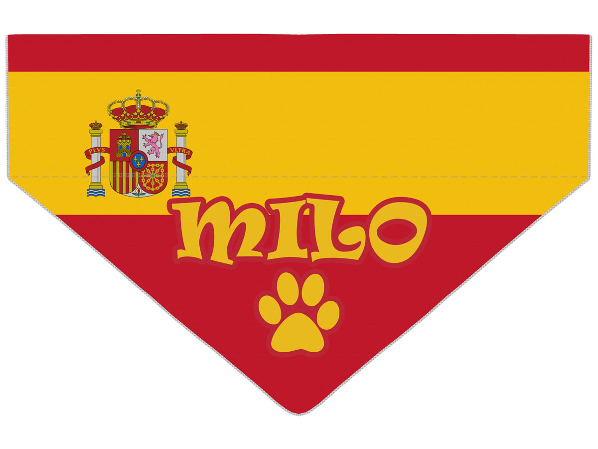 Personalised Spanish Flag Dog Bandana